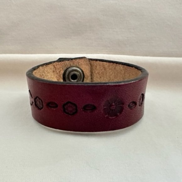 Jewelry | Embossed Leather Bracelet | Poshmark